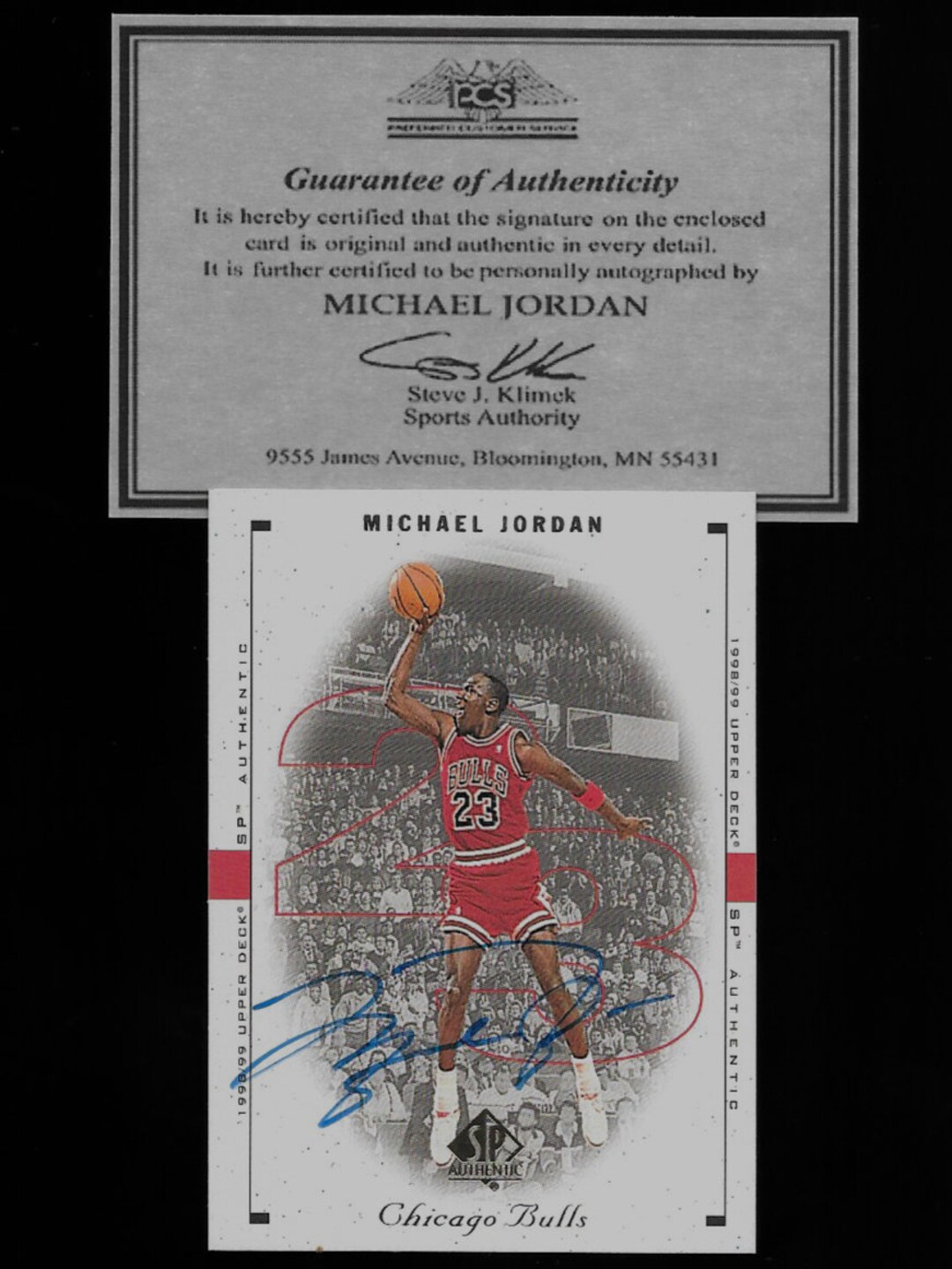 Michael Jordan Autograph Signed 1999 Upper Deck Card 2 W/coa Bulls - Etsy