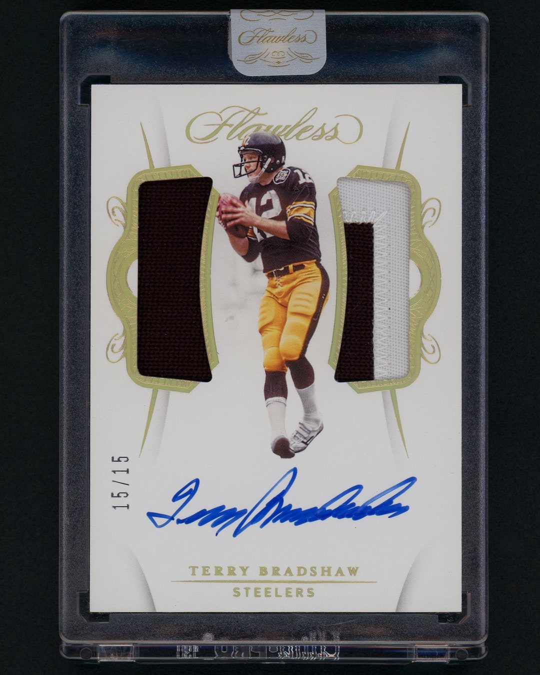 2020-21 Panini Flawless Terry Bradshaw Autograph Jersey Patch Card #15/ ...