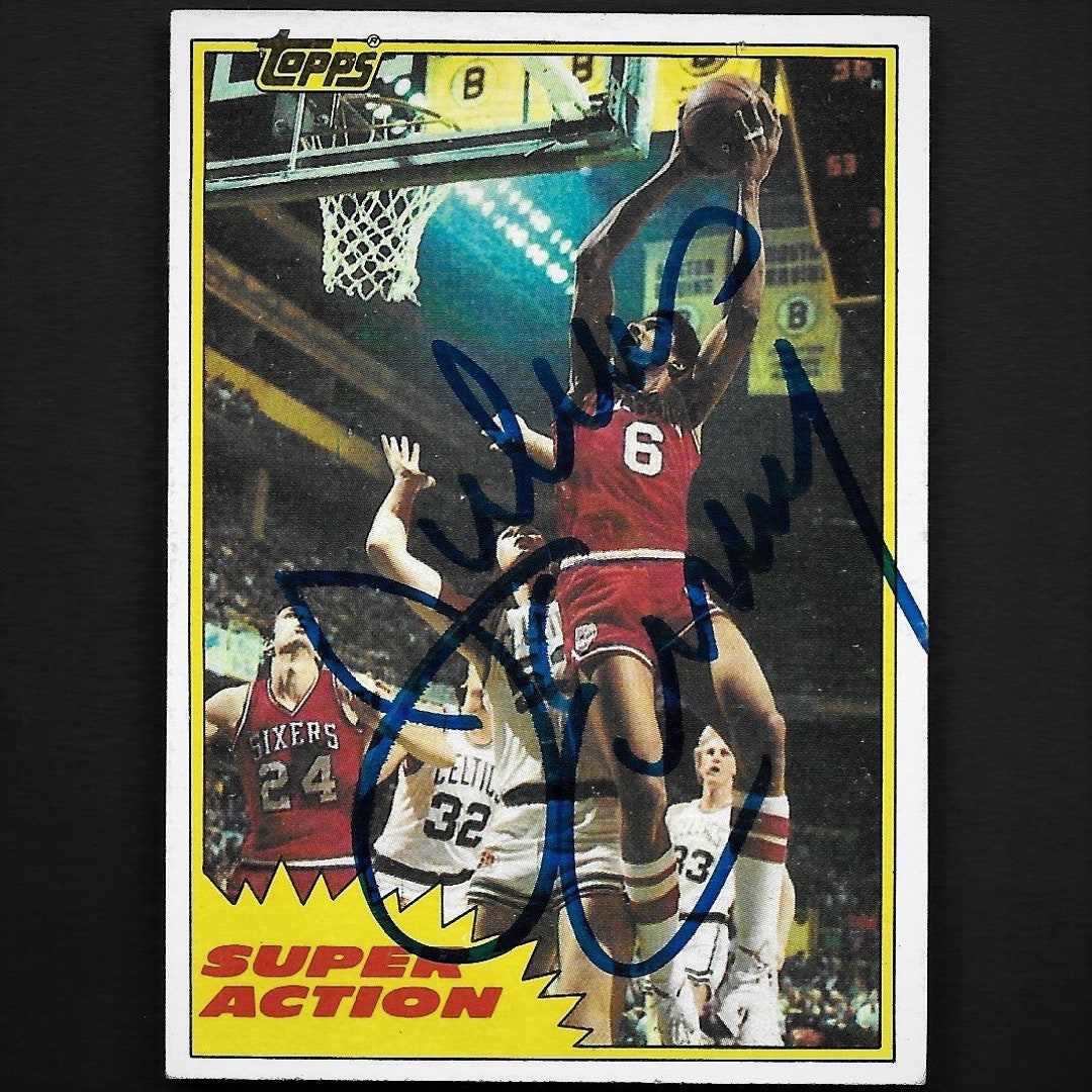 Julius Erving Autograph Signed 1981 Topps Card #104 Sixers - Etsy