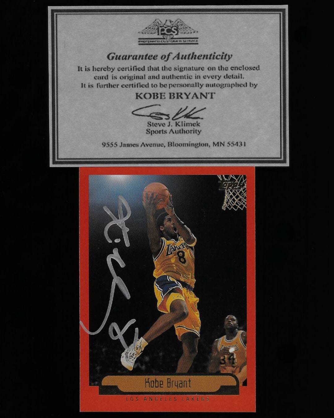 Kobe Bryant Autograph Signed 2000 Topps Card #125 Lakers W/coa Nice! - Etsy