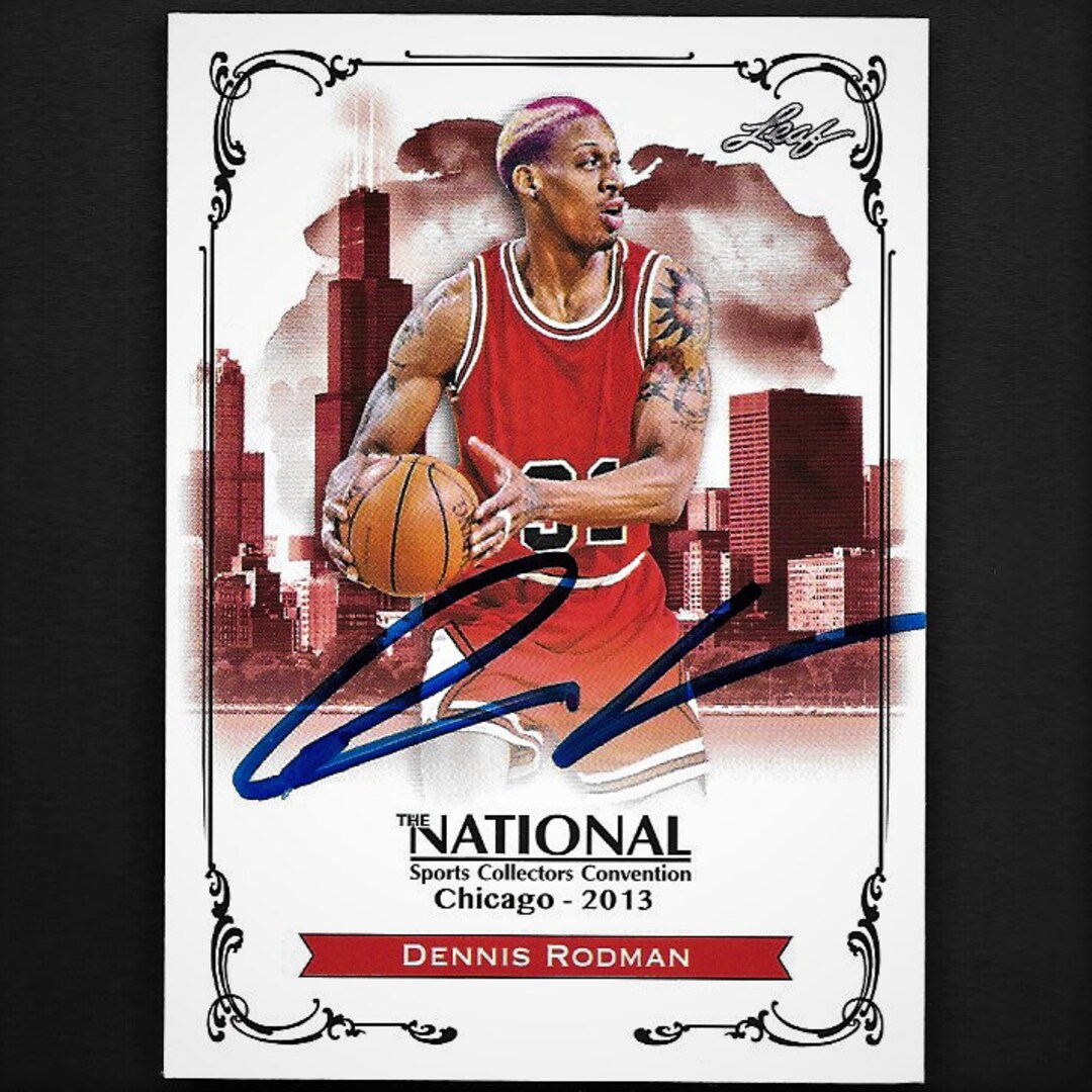 Dennis Rodman Autograph Signed 2013 Leaf Card #1 Bulls - Etsy