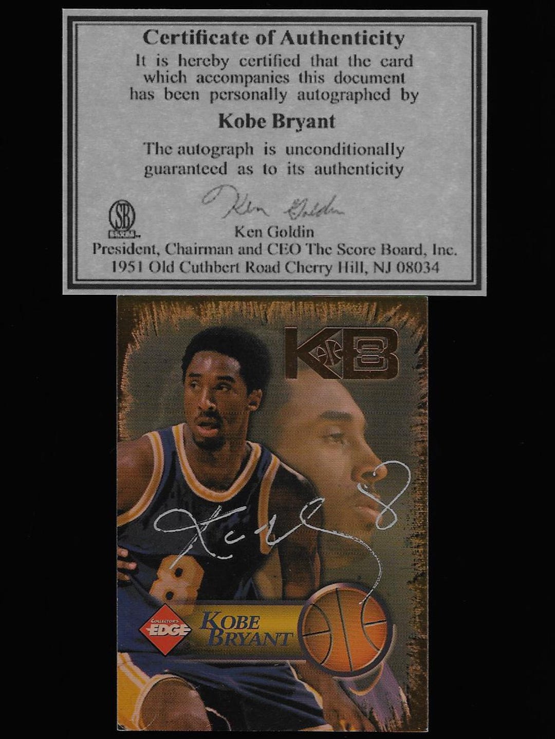 Kobe Bryant Autograph Signed 1998 Collector's Edge Card 5 Lakers W ...