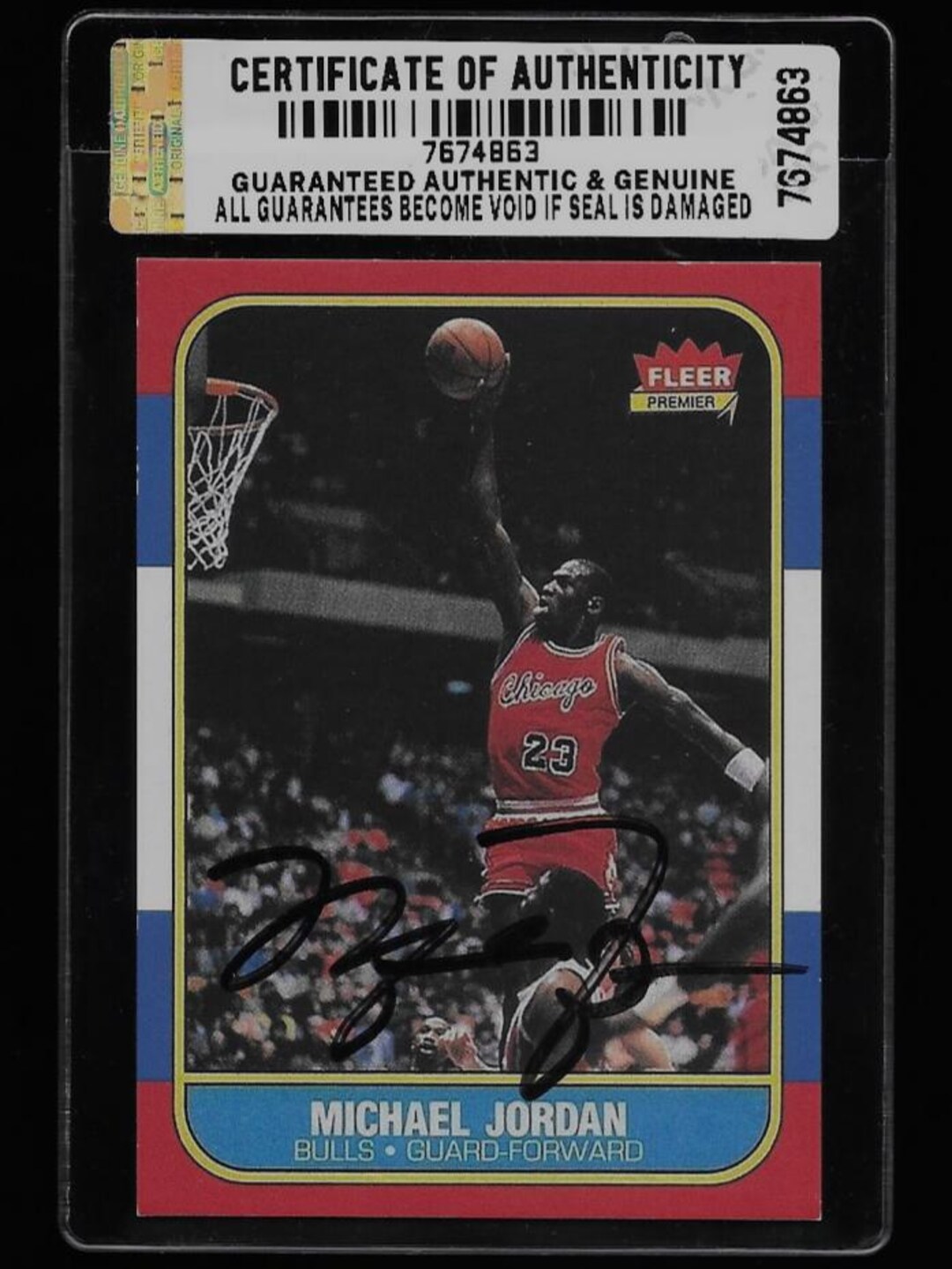 Michael Jordan Autograph Signed 1986 Fleer Rookie Reprint Card #57 ...