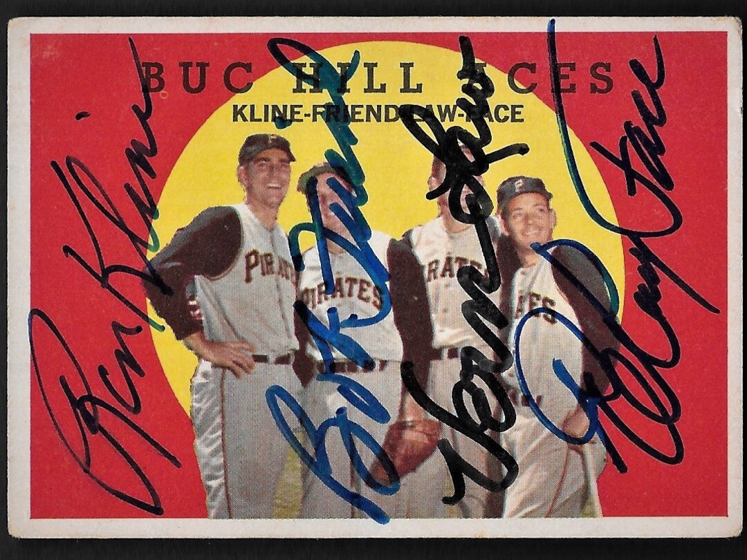 Ron Kline/bob Friend/vern Law/roy Face Autograph Signed 1959 Topps Card ...