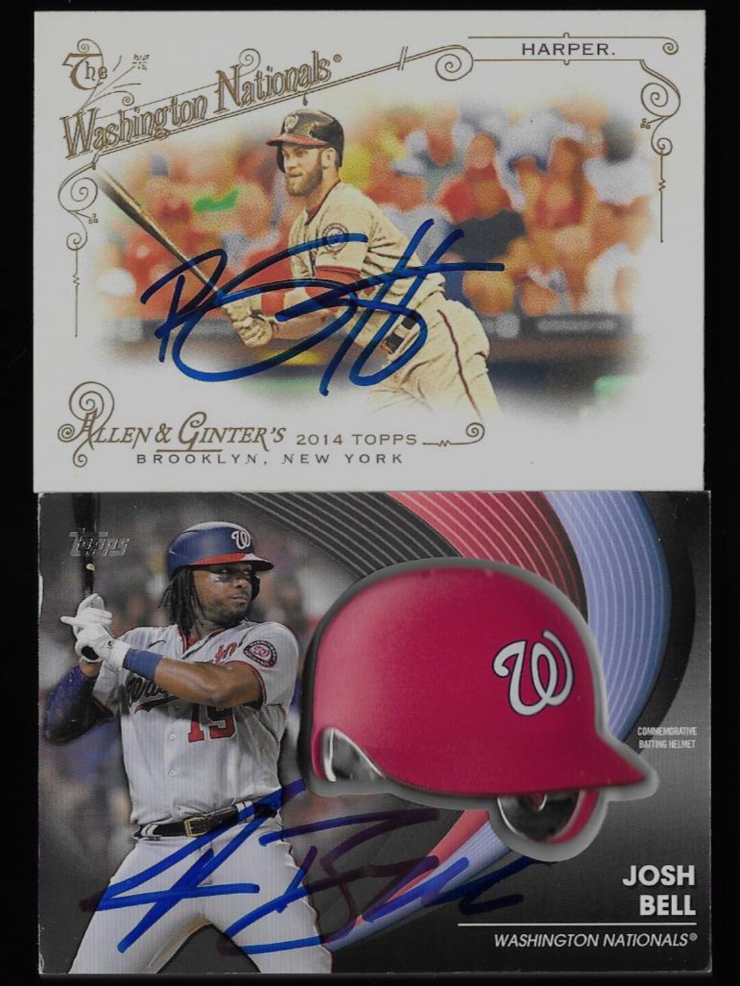 Bryce Harper & Josh Bell Autograph Signed Topps Card Set Nationals - Etsy