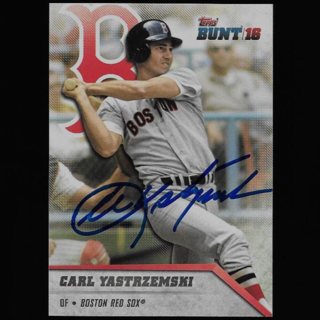 Carl Yastrzemski Autograph Signed 2016 Topps Card 166 Red Sox Nice Etsy
