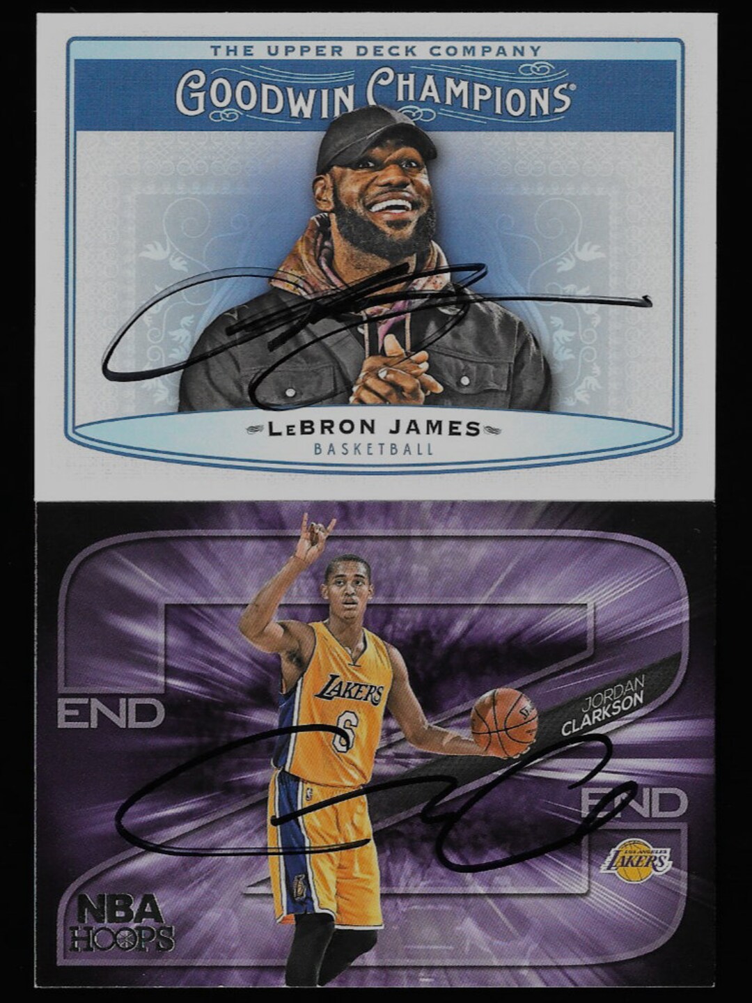 Lebron James & Jordan Clarkson Autograph Signed Trading Card Set ...