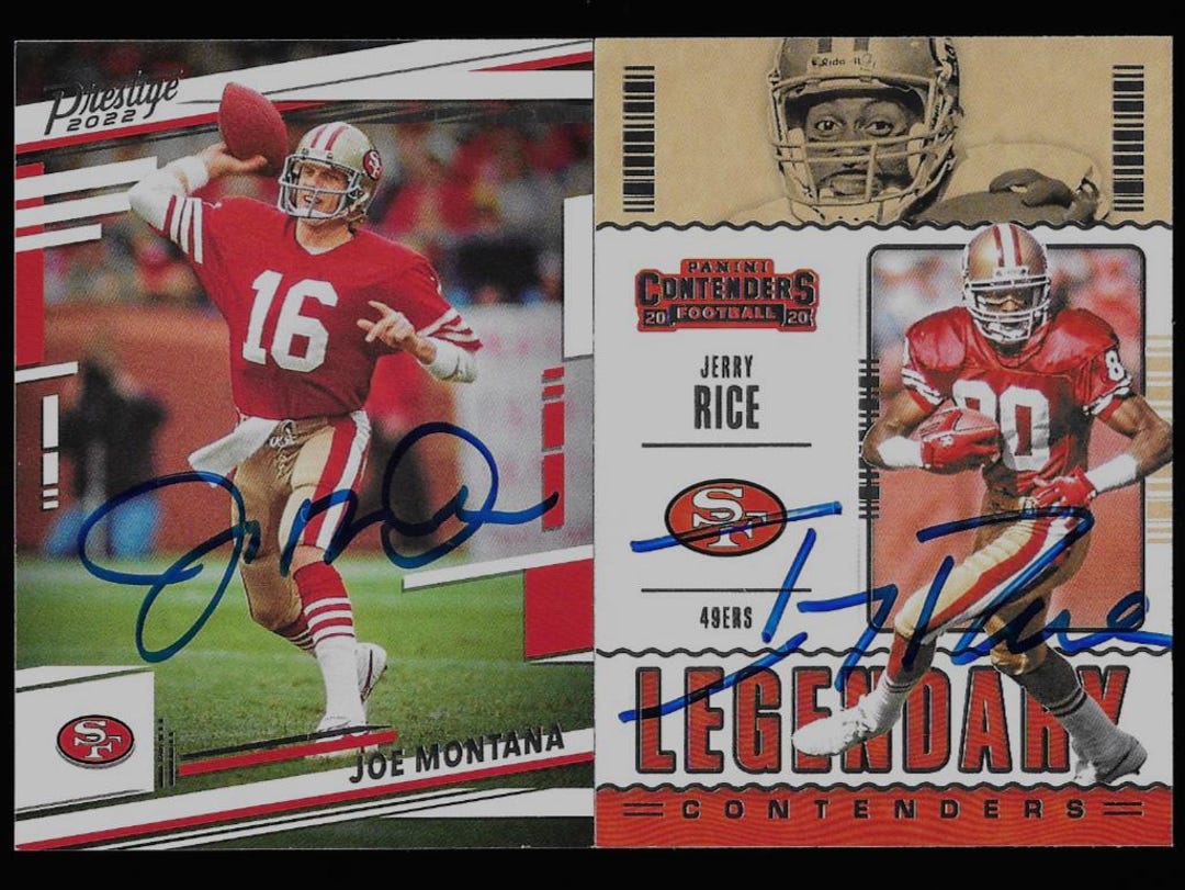 Joe Montana & Jerry Rice Autograph Signed Trading Card Set 49ers - Etsy