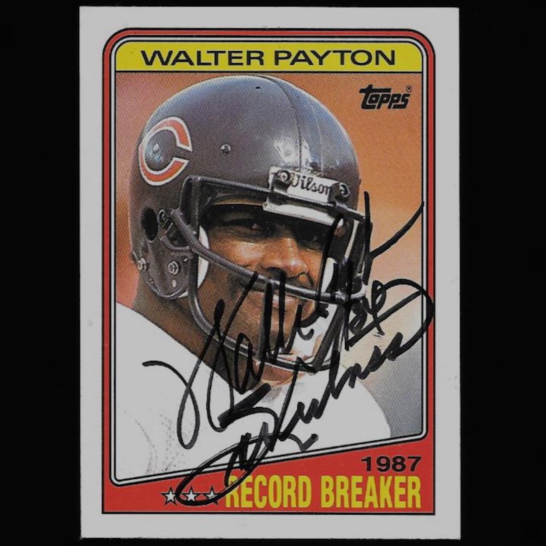 Walter Payton Autograph Signed 1988 Topps Card #5 Bears - Etsy