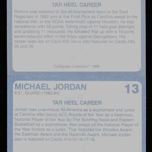 Michael Jordan & Sam Perkins Autograph Signed Trading Card Set Tar ...