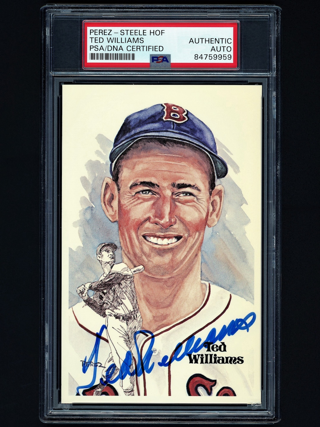 Ted Williams Signed 1981 Perez-steele Postcard HOF PSA/DNA Certified ...