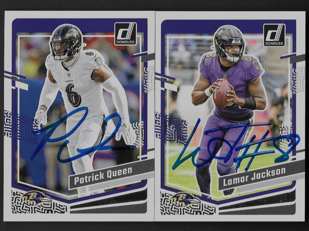 Lamar Jackson & Patrick Queen Autograph Signed Panini Trading Cards ...