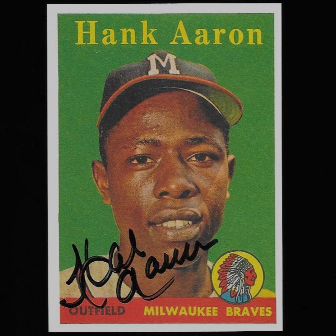 Hank Aaron Autograph Signed 1958 Topps RP Card #30 Braves Nice! - Etsy