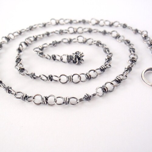Artisan Handmade Sterling Silver Chain Necklace Wire Wrapped - Etsy