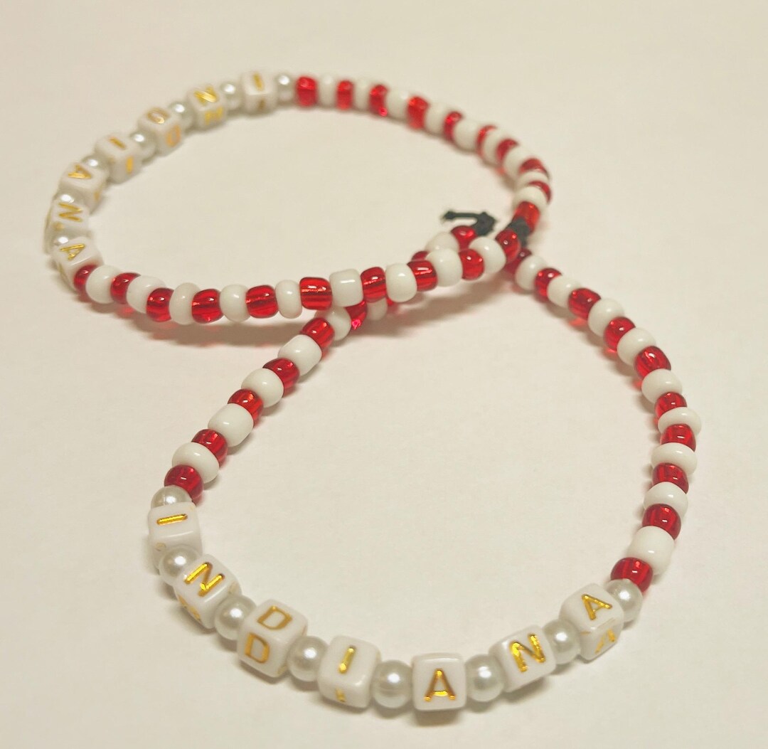 Indiana University Bracelets, Set of Two Matching Bracelets, Crimson ...