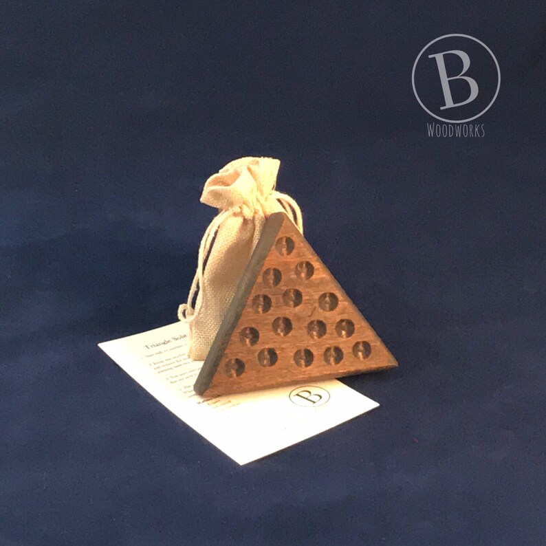 Triangle Solitaire Game With Marbles Made from Hardwood | Etsy