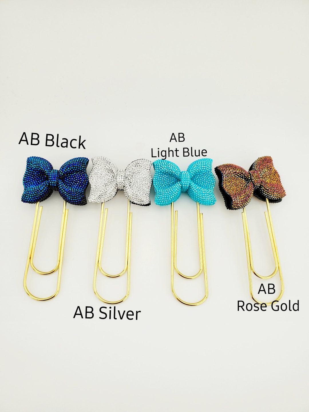 Mega/jumbo Bow Embellished Paper Clip - Gold Bookmark for Planner and ...