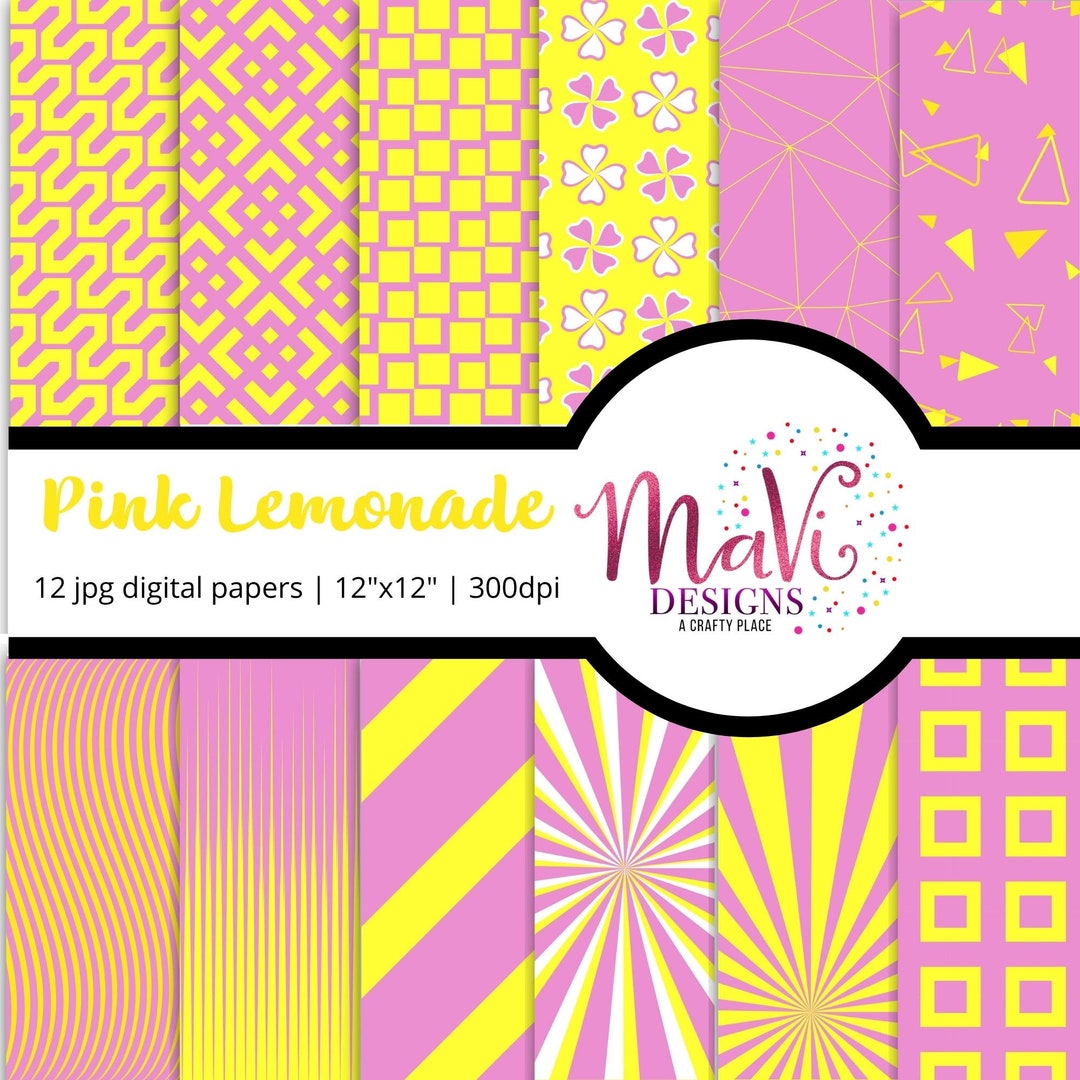 Pink Lemonade Digital Paper Clipart - Seamless Shades of Pink and ...