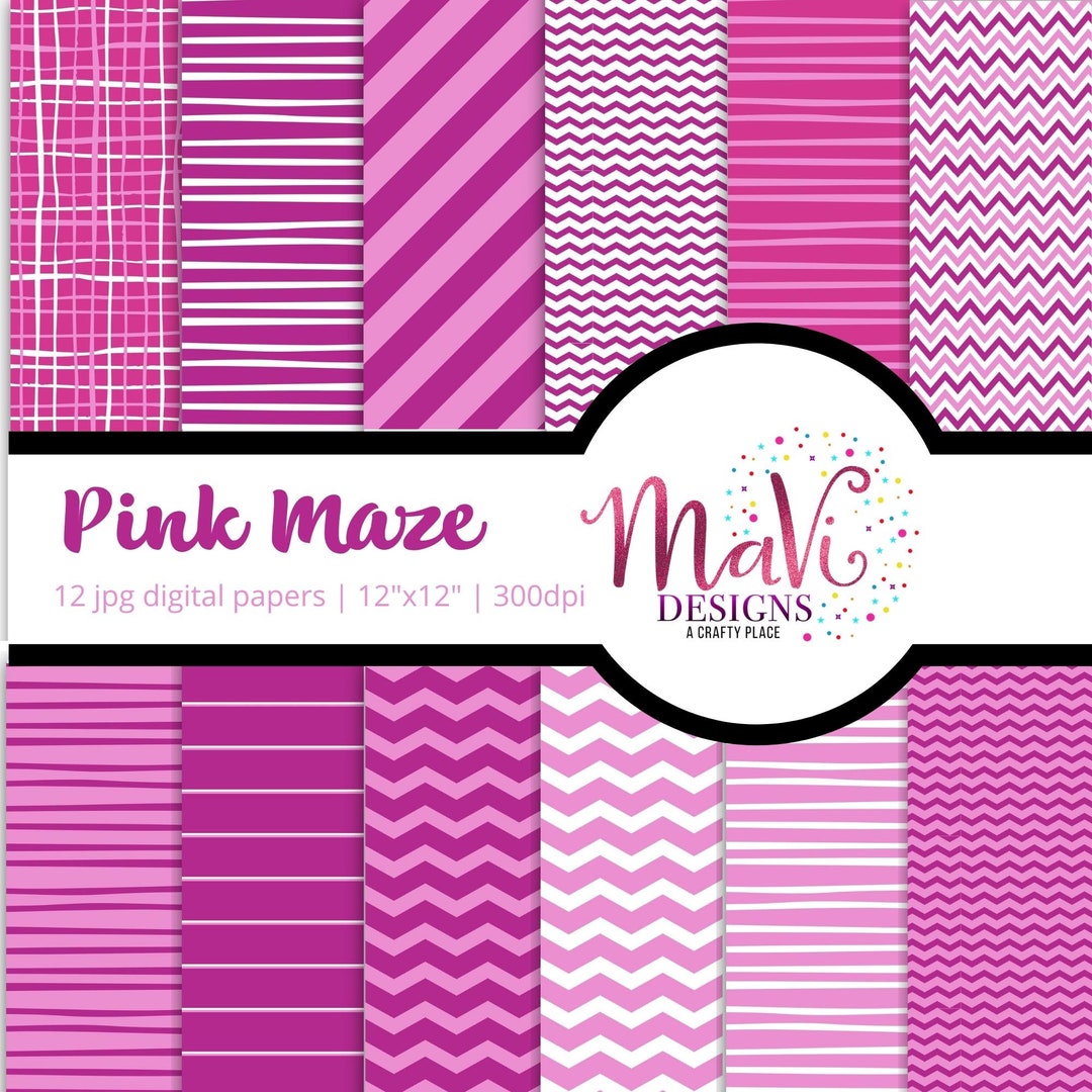 Pink Maze Digital Paper Clipart - Seamless Pink Backgrounds for ...