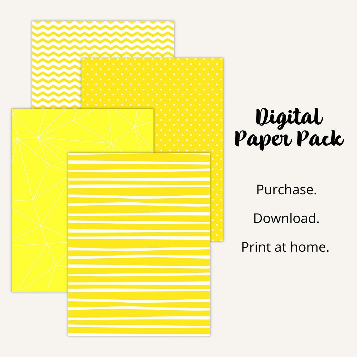 Lemonade Digital Paper Clipart - Bright Yellow Seamless Backgrounds for ...
