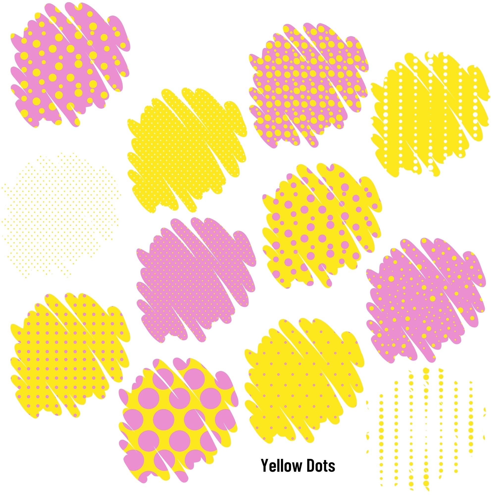 Yellow Dots Digital Paper Clipart - Vibrant Seamless Backgrounds for ...
