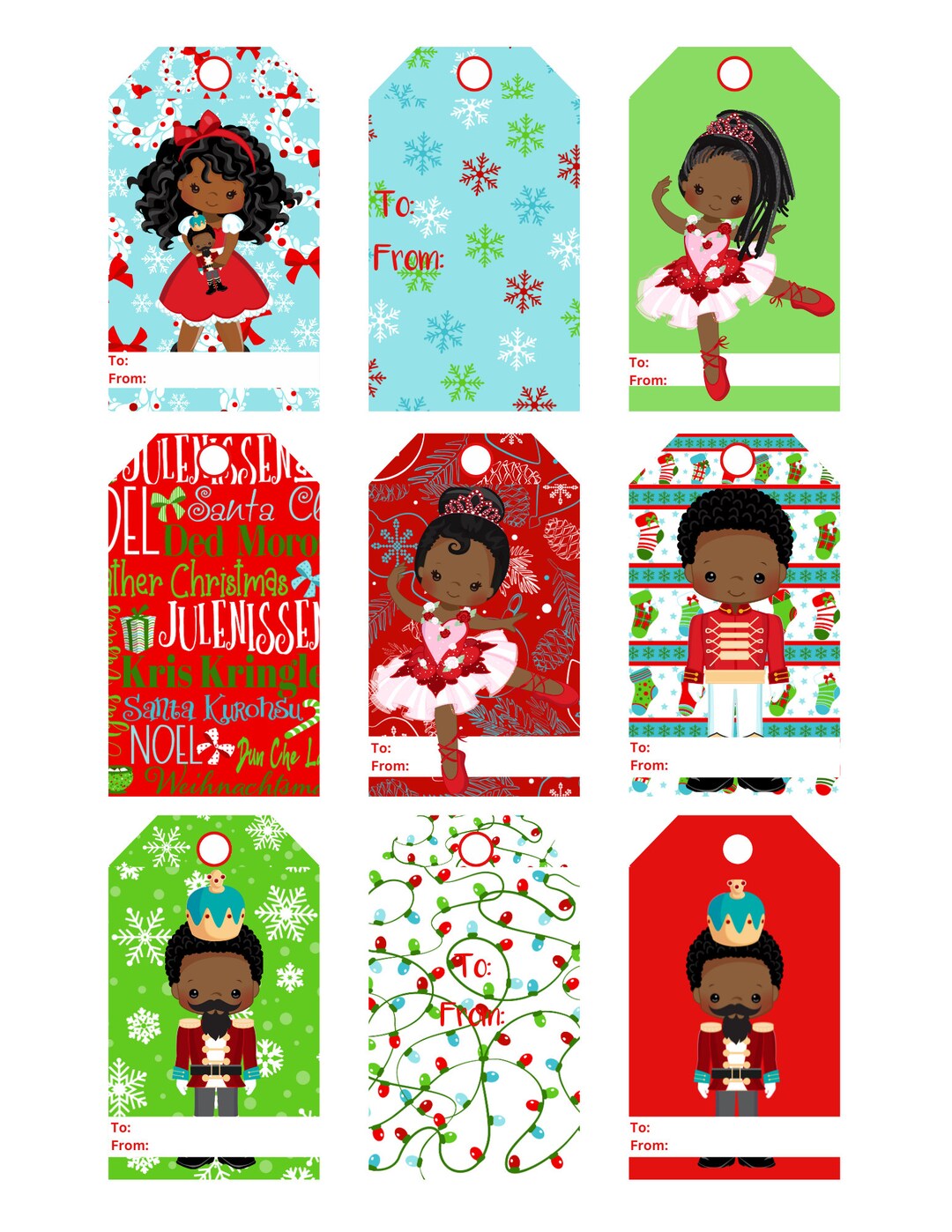 Christmas Gift Tag Printable Holiday Gift Tag Bundle 9 Gift - Etsy