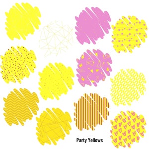 Party Yellows Digital Paper Clipart - Vibrant Seamless Backgrounds for ...