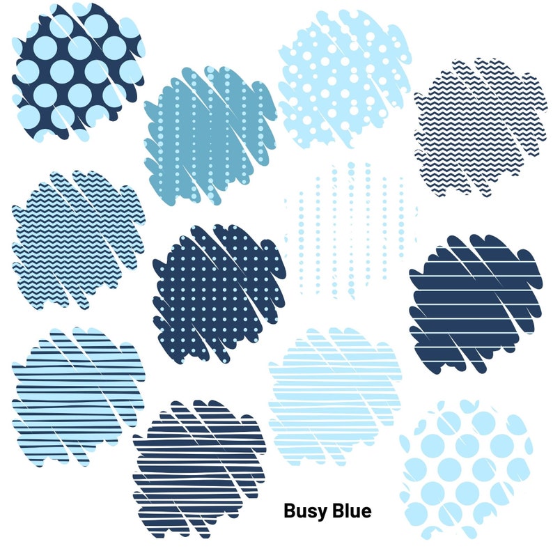 Busy Blue Digital Paper Clipart Seamless Blue Backgrounds for Diverse ...