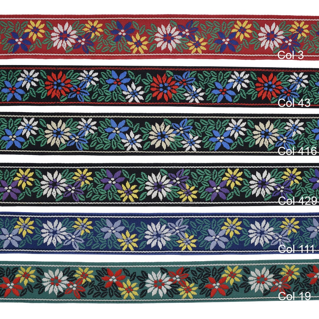 1-1/8 29mm Floral Jacquard Ribbon 3517 1 Yard - Etsy Ireland