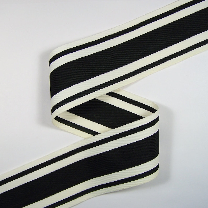 2 50mm Black & White Stripe Grosgrain Ribbon 1015 - Etsy