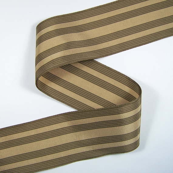 2-1/4 Brown Cotton Rayon Stripe Grosgrain Ribbon 1024 - Etsy