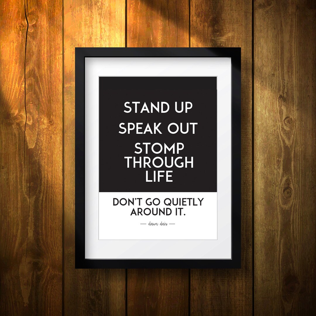Printable. Stand up - Wall Art - Print Wall Decoration - Hand Lettered ...