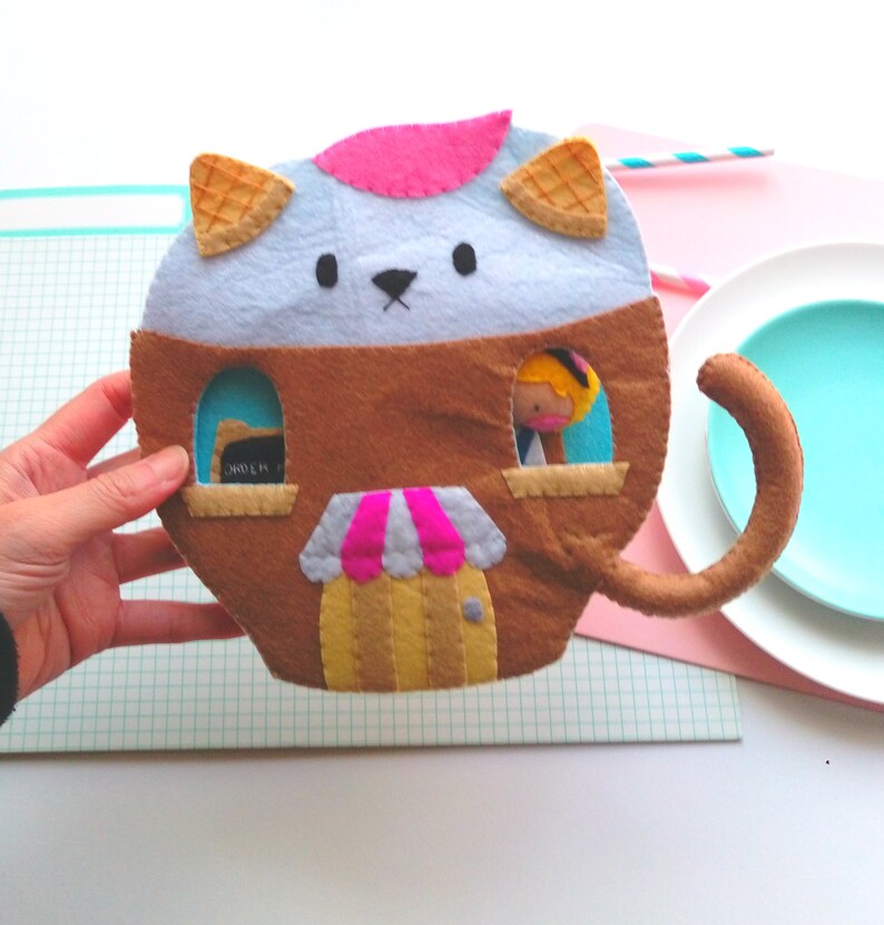 Cat Café Felt Quiet Book Pattern Cat Lover Quiet Book Pattern Food ...