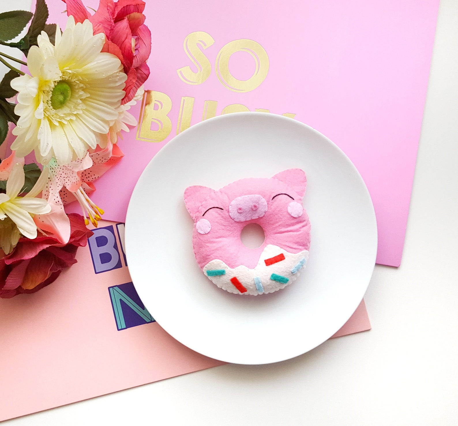 Pig Donut Downloadable Sewing Pattern, Pig Donut Ornament, Pig Donuts ...