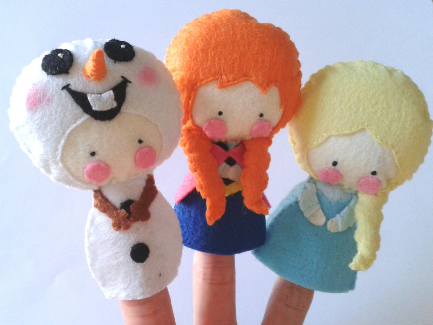 5 PATTERNS Frozen Finger Puppet Pattern Anna, Elsa, Olaf, Kristoff ...
