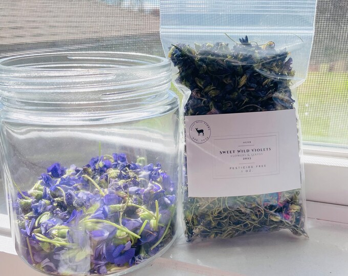 Organic Wild Common Violets Flower/stems/leaves | Violets | Herb Dried ...