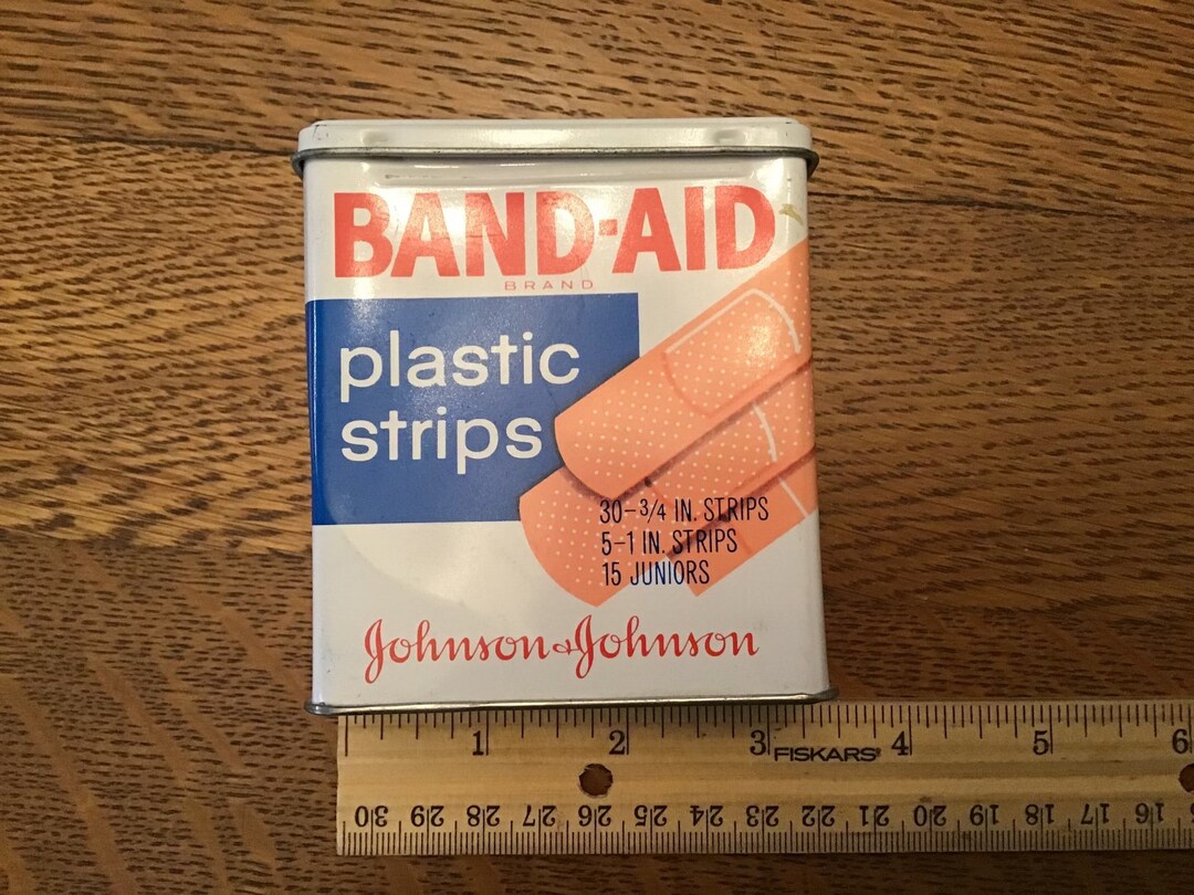 Vintage Band-aid Plastic Strips Metal Tin Box. 3 1/2" X 3" X 1 1/2 ...