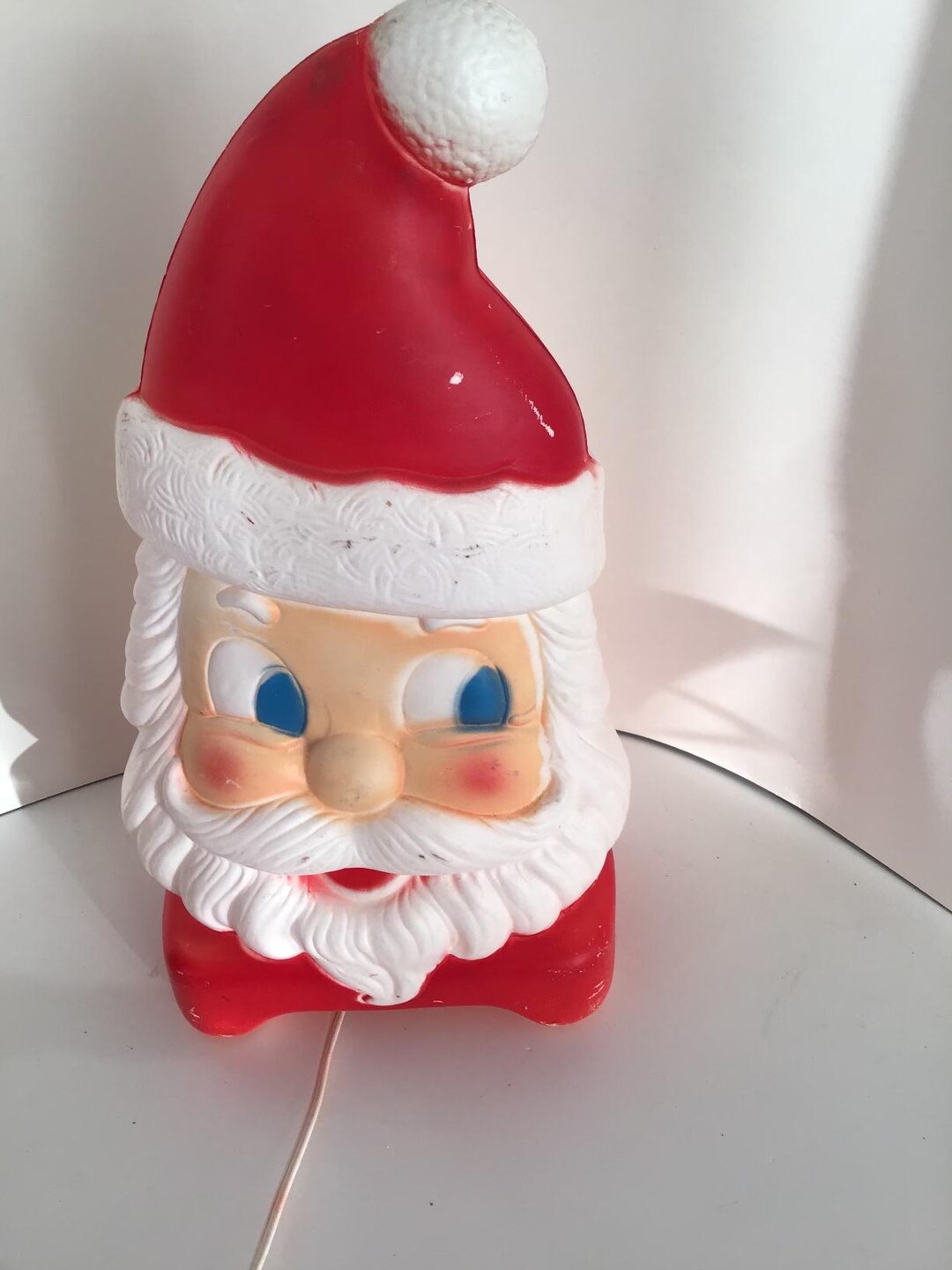 Vintage Blue Eyed Double Sided Santa Head Blow Mold. 1974 (024309 ...
