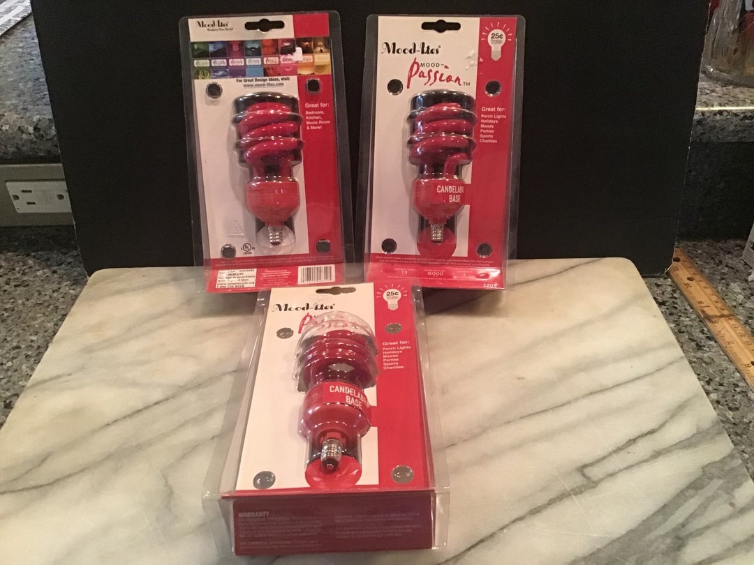 Set of 3 Mood-lites, 13 Watts, 120 Volt, Red Color Mood Passion ...