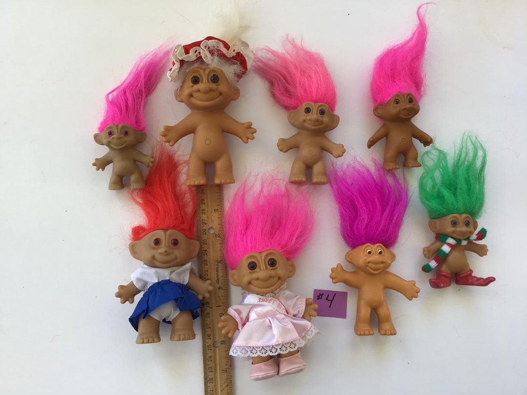 Assorted Group of 8 Troll Dolls in Various Sizes and From Various ...