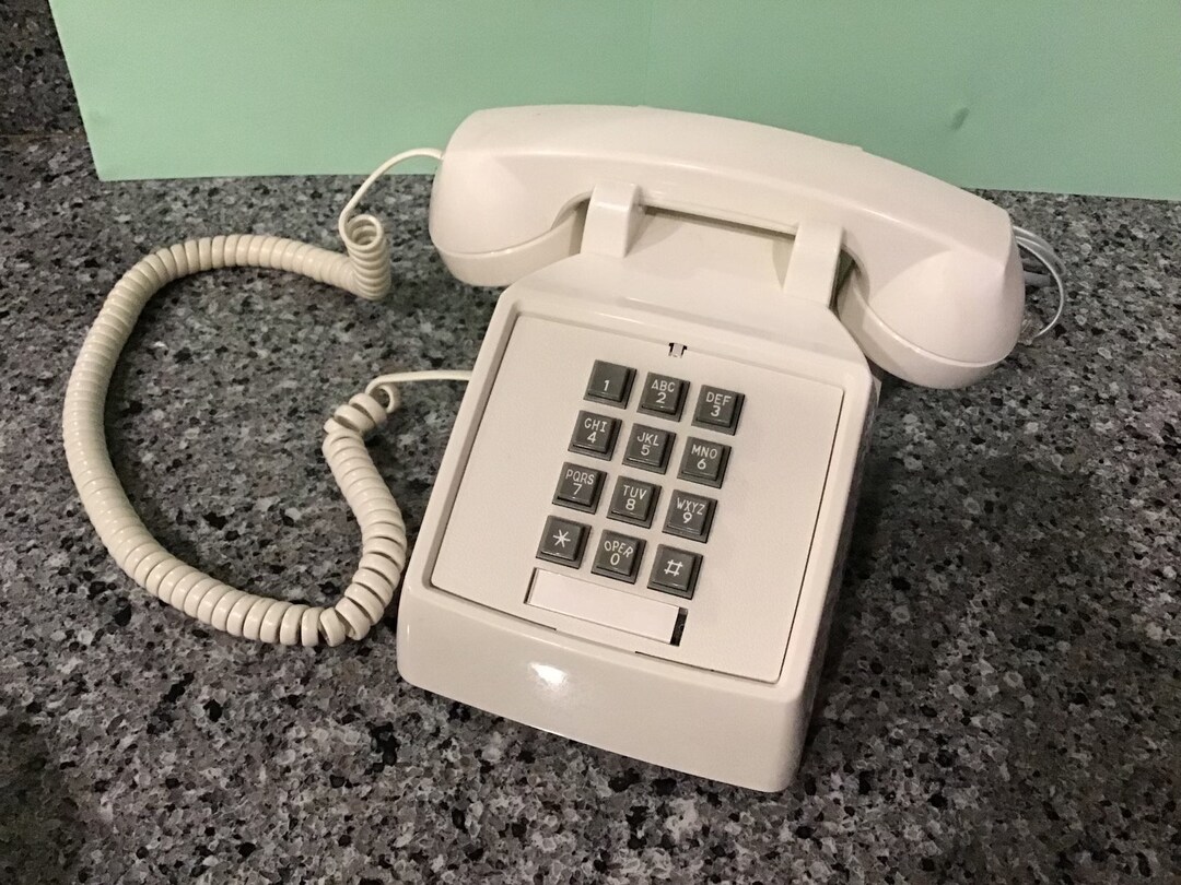 Vintage White premier Push Button Desk Phone. - Etsy