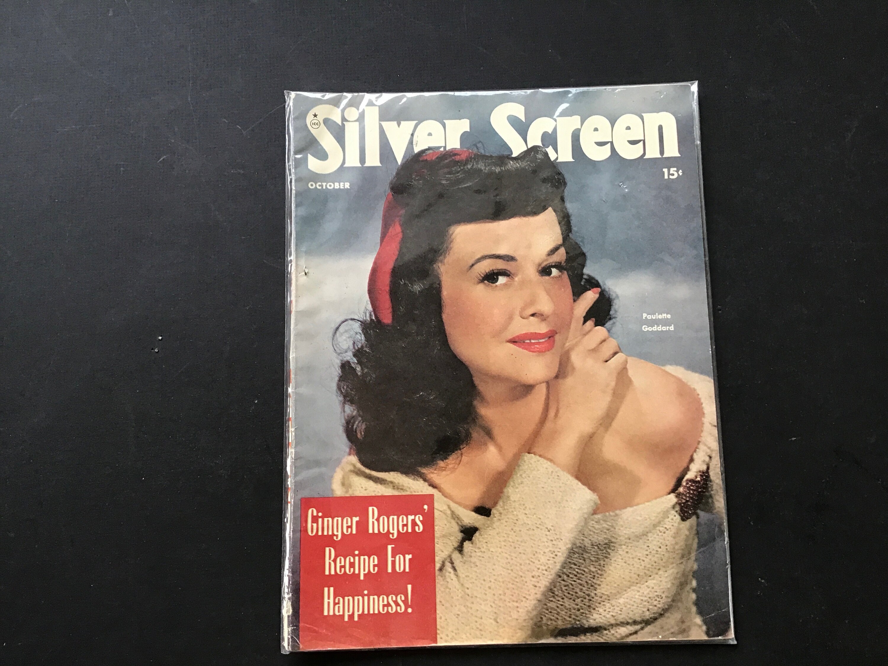 Vintage silver Screen Magazine, October 1947. Paulette Goddard Cover ...