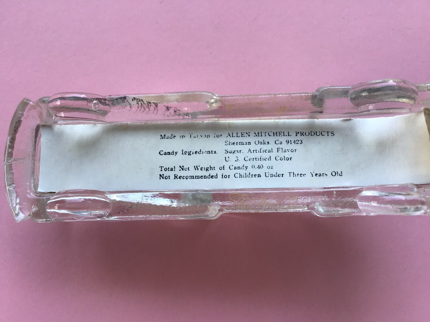 Vintage Clear Glass Car Candy Container With Original Label and Candy ...