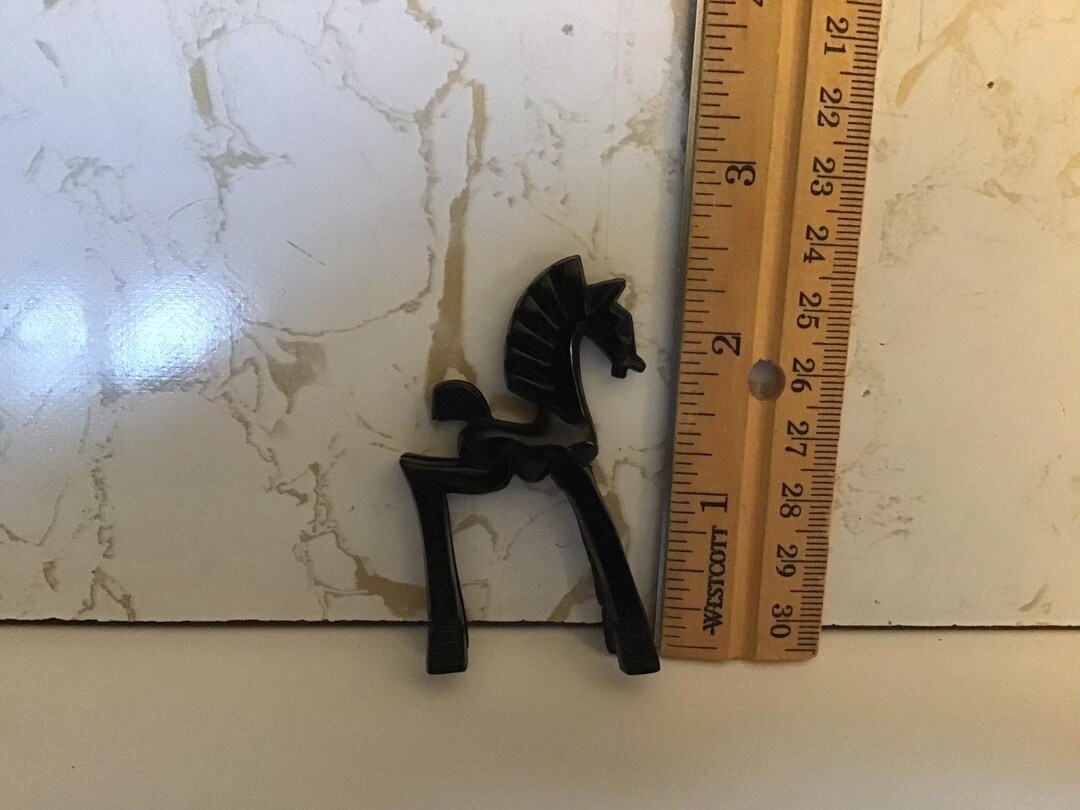 Vintage Mid-century Don Manning Black Stylized Horse Figurine. Nosco ...