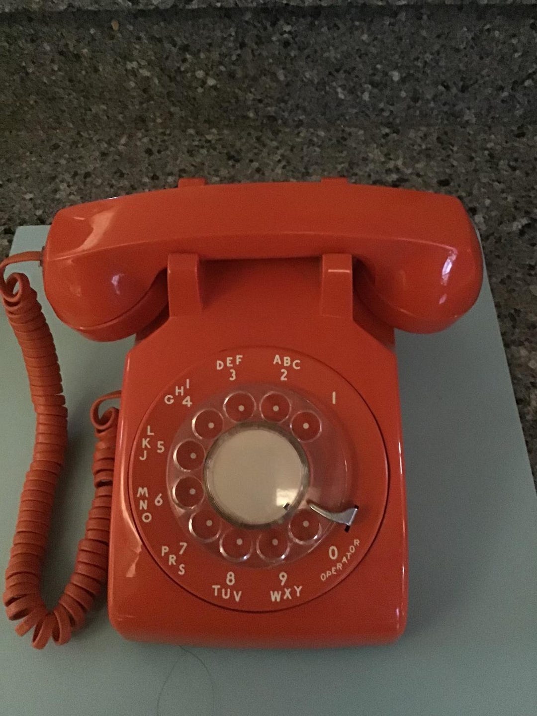 Vintage ITT Orange Rotary Dial Telephone. #2764 - Etsy