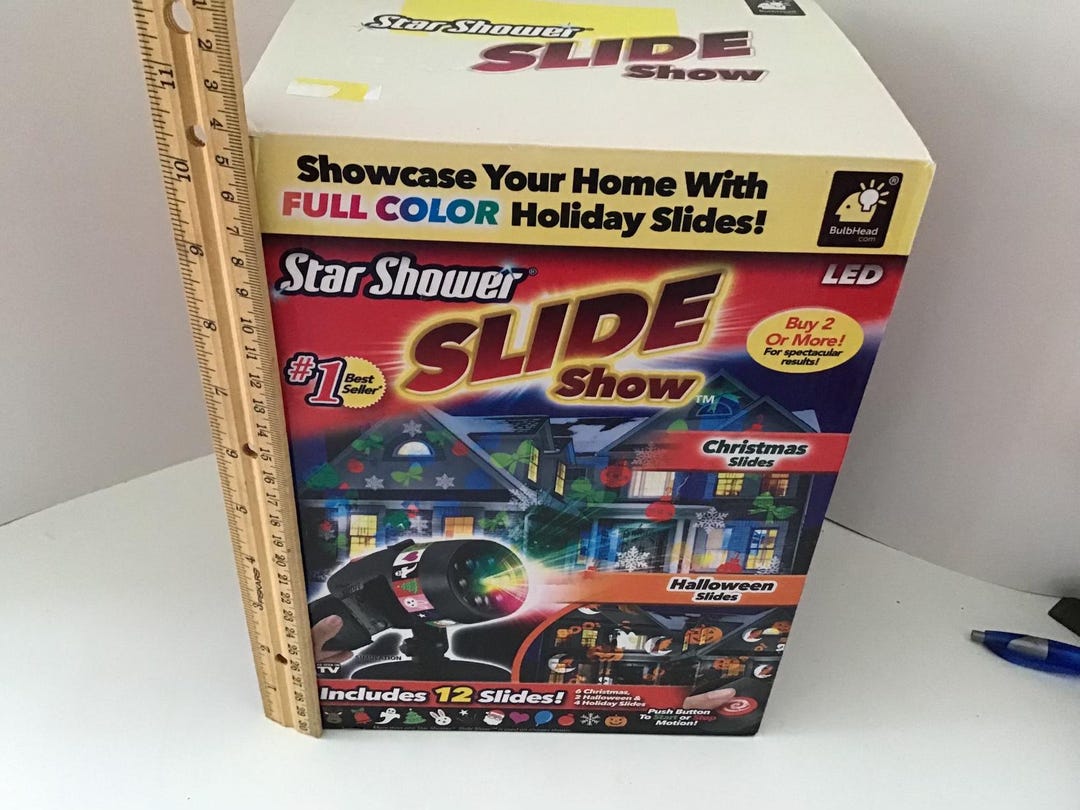 Star Shower Slide Show LED Light Projector With 12 Slides. Full Color ...