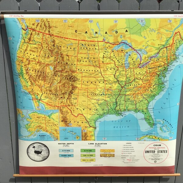 Pull Down Map - Etsy