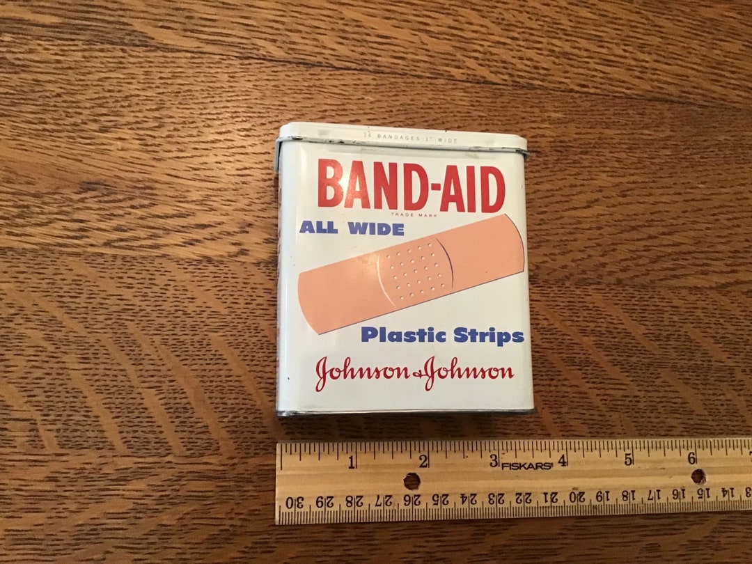 Vintage Band-aid All Wide Plastic Strips Metal Tin Box. 3 1/2" X 3" X 1 ...