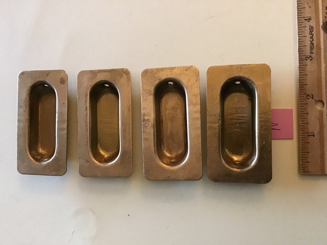 Set of 4 Vintage Brass Window Recessed Sash Lifts/pulls/hardware. 2523 ...