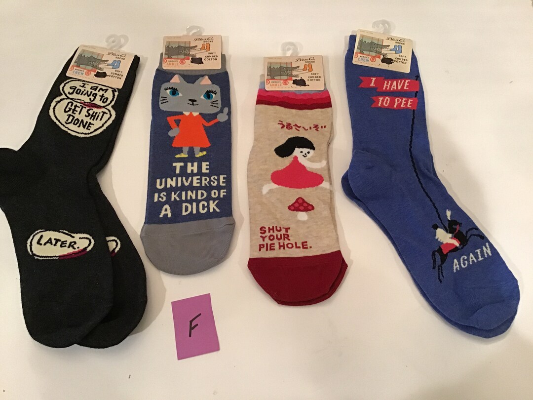 Set of 4 Assorted Funny / a Little Naughty Novelty Colorful Socks ...